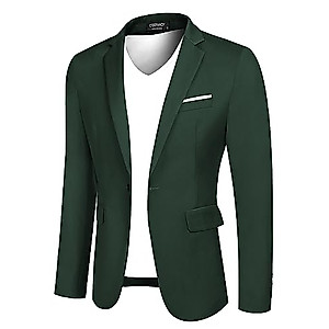 COOFANDY Green Blazer Men Casual Sport Coat Lightweight Suit Jacket Business One Button Dress Blazers Green, Large