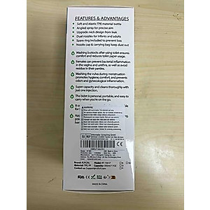 RUFCRIL Peri Bottle, Portable Travel Bidet with Bag, TPE Material Can Be Boiled, 17oz/500ml with 2 Sealing Rings,Essentials for Postpartum Perineal Care,Hemorrhoid Treatment,and Baby(Blue)