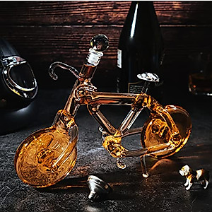 Bicycle Wine & Whiskey Decanter 200ml by The Wine Savant - Bike Decanter for Bourbon and Scotch, Biker Gifts, Cyclist Gifts, Gifts for Bike Enthusiasts, Whiskey Gifts for Dad…
