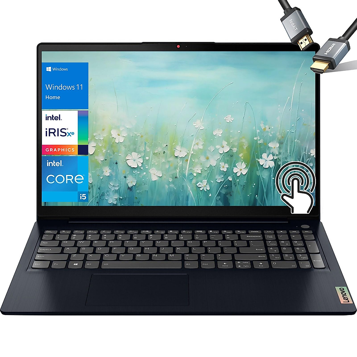 Lenovo 2023 IdeaPad 3i Laptop - Intel Core i5-1155G7-15.6" FHD (1920 x 1080) Touch Screen - 24GB Memory - 1TB SSD - Windows 11 Home - Abyss Blue – w/HDMI Cable