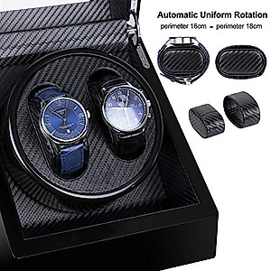 Kalawen Watch Winder for Rolex, Automatic Watch Winder Box, Double Watch Winder with Japanese Quiet Motor Battery Powered or AC Adapter Black