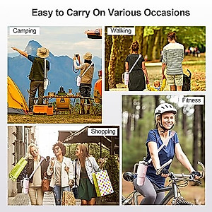 DLJZGC Water Bottle Carrier for Stanley 40 Oz Tumbler with Handle, Stanley Cup Holder with Adjustable Shoulder Strap & Straw Covers, Stanley Cup Bag, Water Bottle Bag for Hiking Travelling