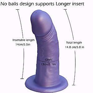 5.8 Inch Medium Realistic Bent Dildo with Suction Cup,1.6'' Diameter Thick Dildo for Anal Vaginal G-spot Stimulation,Lifelike Penis Fake Cock Adult Sex Toy Made of Liquid Silicone,for Women Men