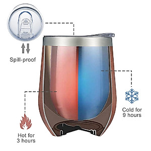 21st Birthday Gifts for Her, 2003 Happy 21st Birthday Decorations for Her, Women, Daughter, Friend, Sister Unique Turning 21 Gift Funny Gift Ideas for 21 Years Old - 12 Oz Wine Tumbler (Rose Gold)