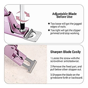 MelodySusie Acrylic Nail Clippers, Professional Nail Clippers Cutters for Acrylic Nails Fake Nail Tips, Adjustable Stainless Nail Trimmer, Manicure Tool for Salon Home Nail Art (Rose Gold)