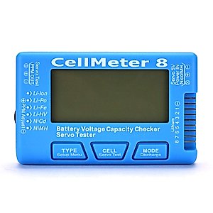 SoloGood RC CellMeter 8 Digital Battery Capacity Checker Battery Voltage Tester LCD Backlight for LiPo Life Li-ion NiMH Nicd Cell Meter Battery Checker