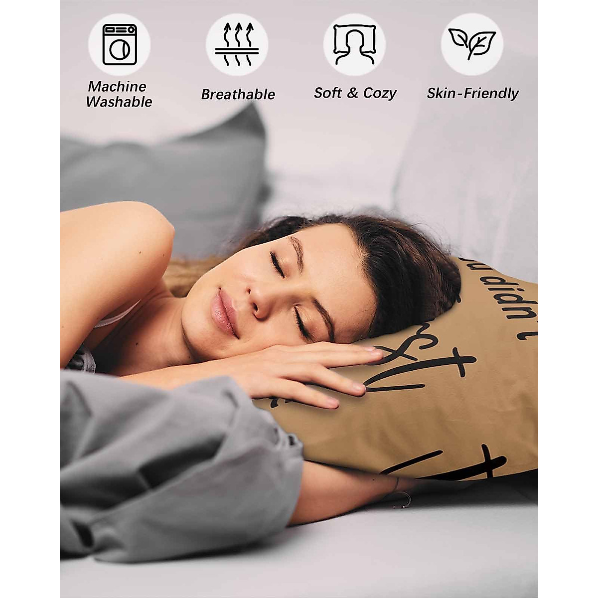 Edwiinsa If You Didn't Call First I'm Not Home Pillow Covers King Standard Set of 2 Bed Pillow, Farmhouse Brown Plush Soft Comfort for Hair/Skin Cooling Pillowcases with Envelop Closure 20''x36''