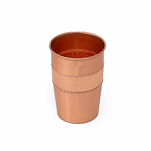 Zap Impex Travellers Pure Copper Water Bottle With Glass Joint Free Hammered Finish