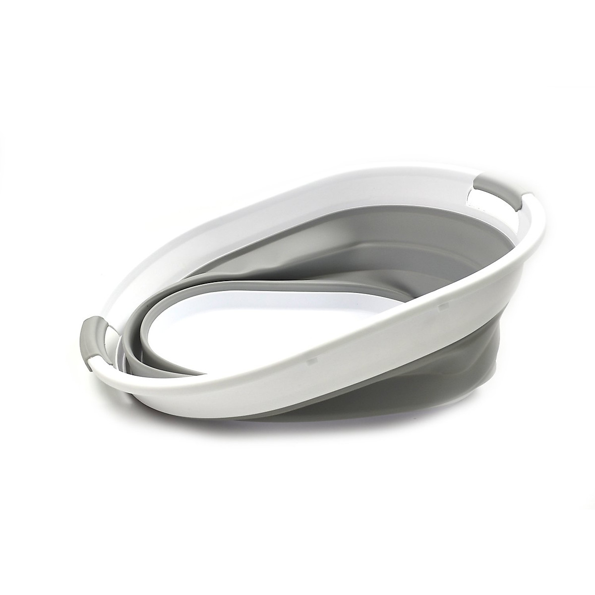 SAMMART Set of 2-39L (10.3 gallon) Collapsible Plastic Laundry Basket - Oval Tub/Basket - Foldable Laundry Washing Tub - Portable Washing Tub - Pop Up Saving