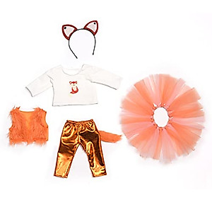 Sweet Dolly 18 Inches Doll Clothes Christmas Red Fox Costume Outfits Fit American 18 Inch Dolls