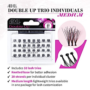 Ardell Double Up Individual Lashes, Customizable DIY Lash Clusters, Reusable False Eyelashes, Eyelash Extensions, 4 Pack