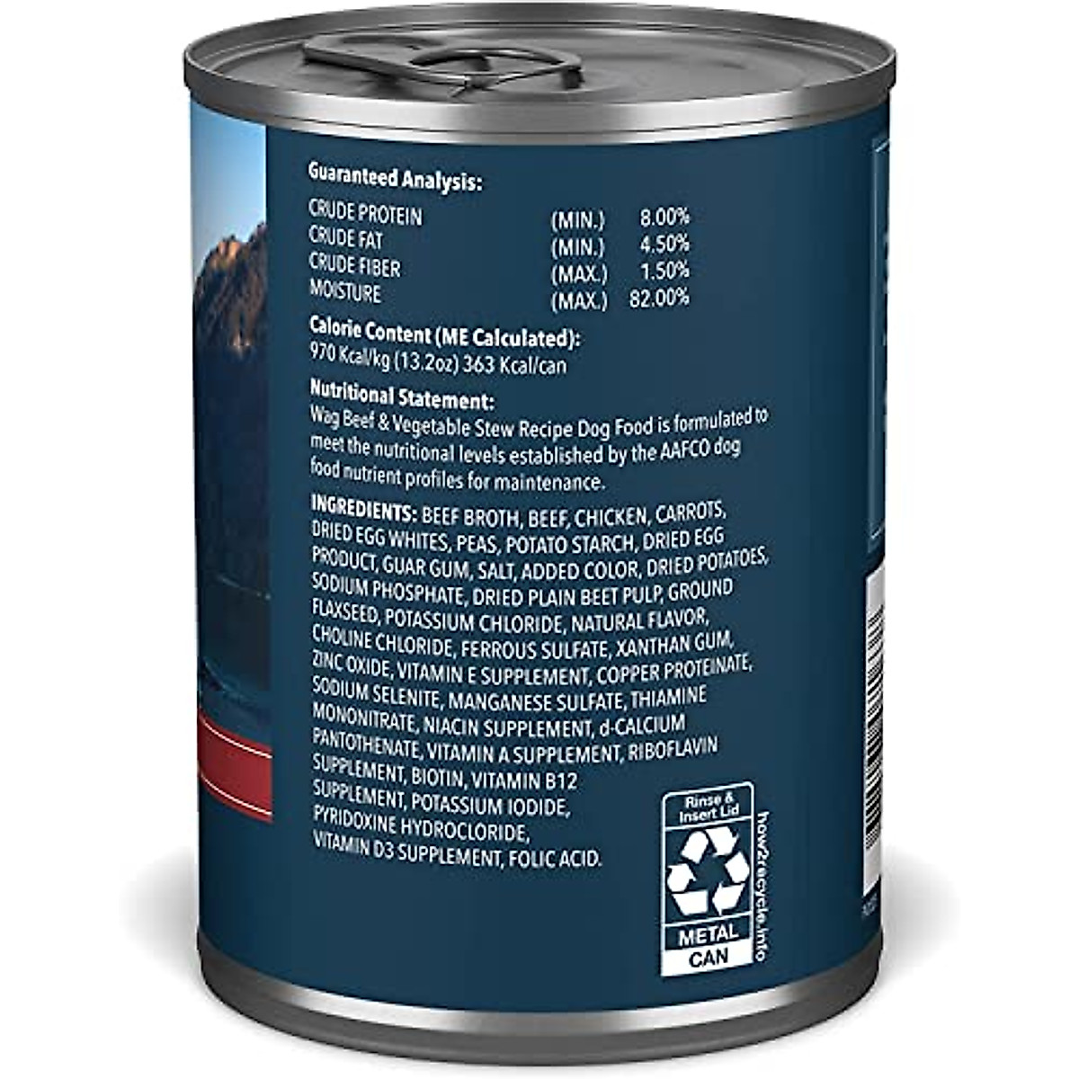Amazon Brand - Wag Stew Canned Dog Food, Beef & Vegetable Recipe, 13.2 oz Can (Pack of 12)