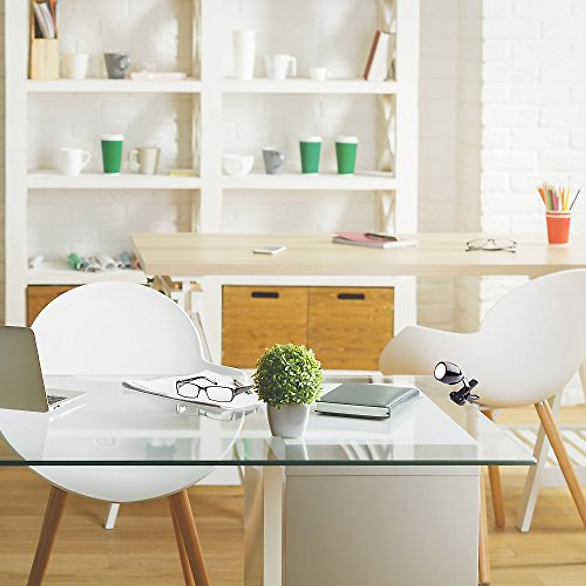 Newhouse Lighting NHCLP-JO-BK Joe LED Clip On Lamp & Reading Spotlight Perfect for The Office, Study & Bedroom, Metal, Black