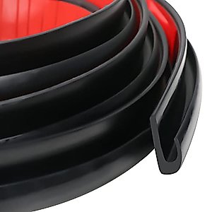 Pluden RV Rain Gutter 1/2 ”Height, 26’Length Plastic Drip Rail PVC Rain Strip Roof Rain Diverter, Drip Rail Molding Adhesive Backing, Flexible J Shape RV Trim Molding for Car Van Door Motorhome