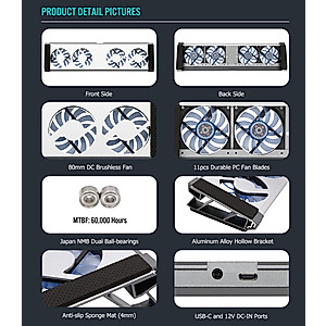 Smart Laptop Cooling Pad 16"-18" Cooler Pad, Compatible with Alienware X16R1, X16R2, M16R1, M16R2, M18R1, M18R2, XPS15, XPS17 (LTC-AWM1)