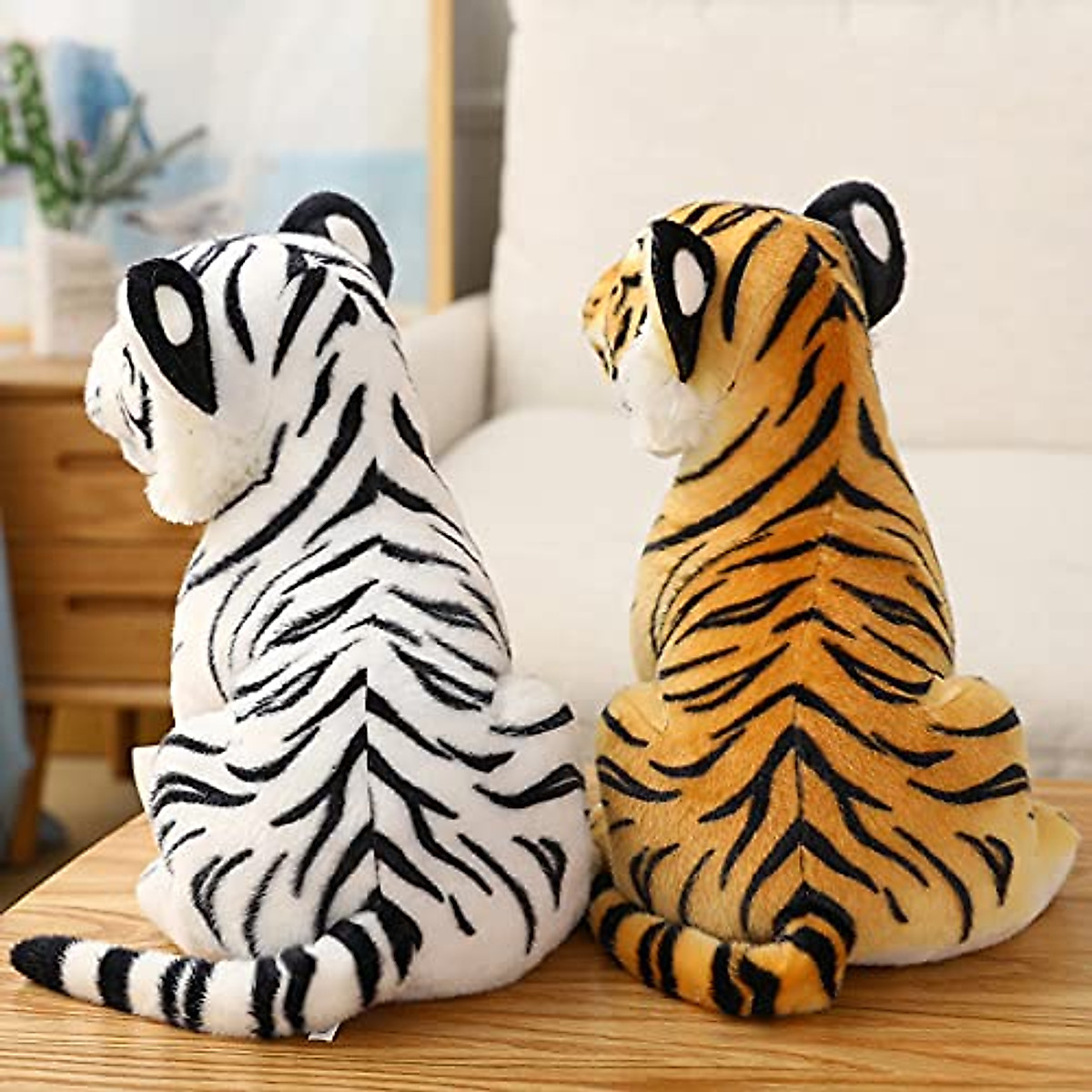 GUDVES Tigers Plush Toy Stuffed Animal Plush Cat - by Tiger Tale Toys Cute Lifelike Tiger Stuffed Animals Animals Kids Toy Gift for Boy Baby Hug Tiger - Lifelike Stuffed Animal (7.8 in, Yellow Tiger)