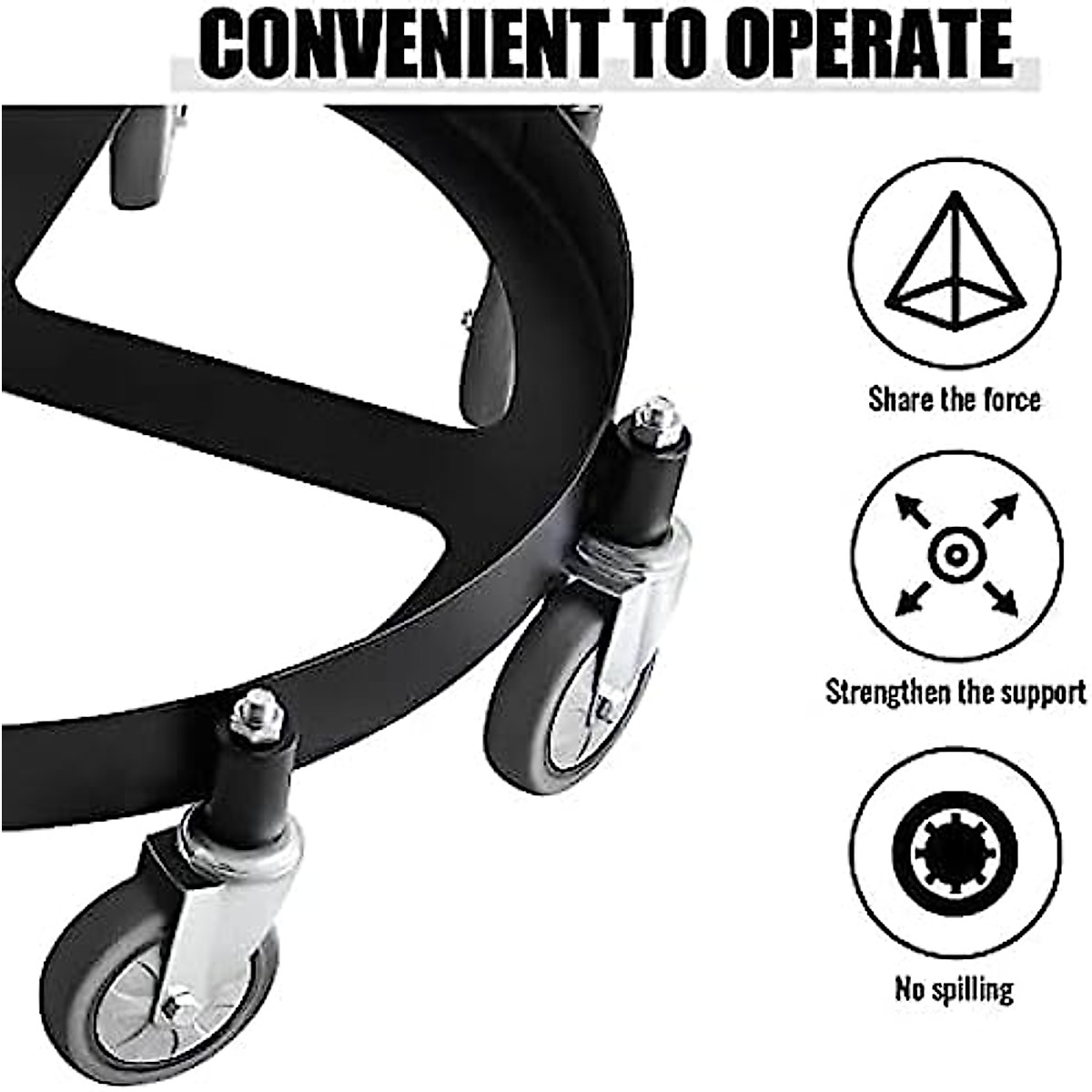 Migoda Heavy Duty Steel Drum Dolly, 55 Gallon Steel Frame with 8 Swivel Caster Wheels, 2000 Lbs Capacity, Anti-Tipping Design Fits for Workshops and Warehouses