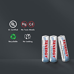 Tenergy Premium High Capacity NiMH Rechargeable Battery Combo, Includes 12xAA 8xAAA 4x9V Rechargeable Batteries, 24 Pack