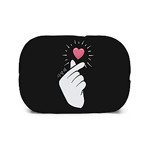 Vderxcok K-Pop Finger Heart Insulated Lunch Box Portable Thermal Cooler Tote Bag with Front Pocket Reusable Leakproof Lunch Bags for Women Men Girls Adults Work Hiking Picnic Travel