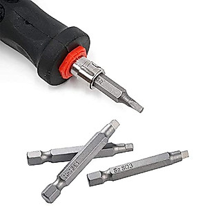 Fixinus 6 Pieces Square Screwdriver Bits, 1/4 inch Hex Shank S2 Steel Square SQ1 SQ2 SQ3 Drill Bits Magnetic Screwdriver Bit Set, 50mm Length
