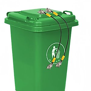 Suohanfei 2 Pcs Trash Can Lock for Animals, Raccoon Bear Proof Trash Can Lid Locks, Universal Outdoor Garbage Can Lock（Black）