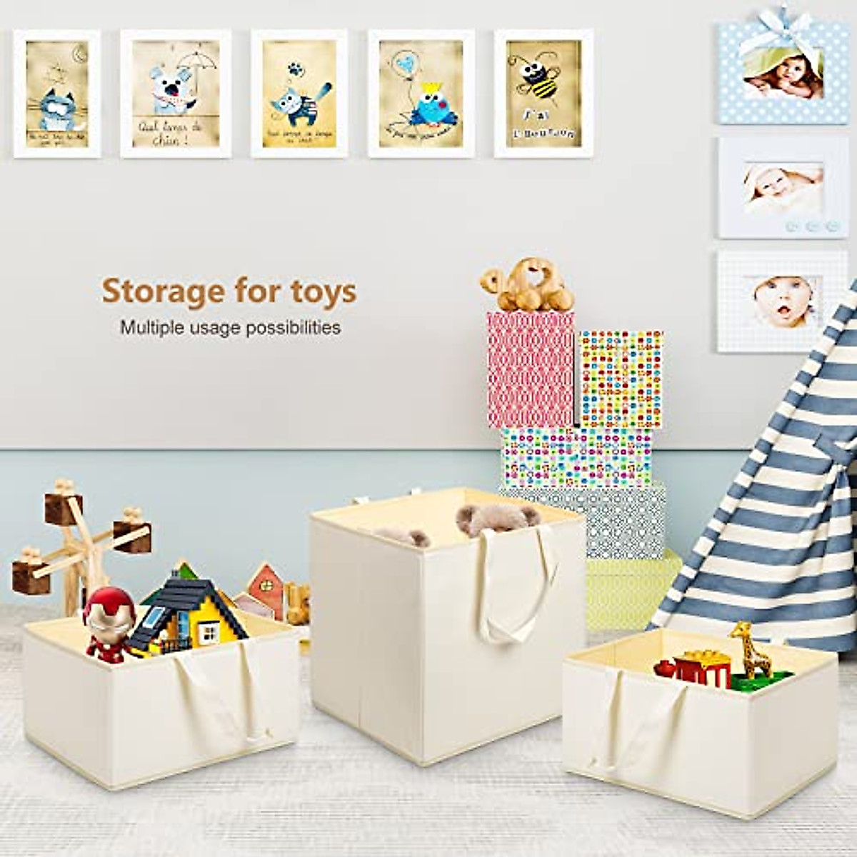 Homde Laundry Basket 3 Tier Bamboo Storage Shelf with Wheels Removable Storage Basket with Handle Freestanding Clothes Hamper Organizer for Bathroom Living Room Bedroom