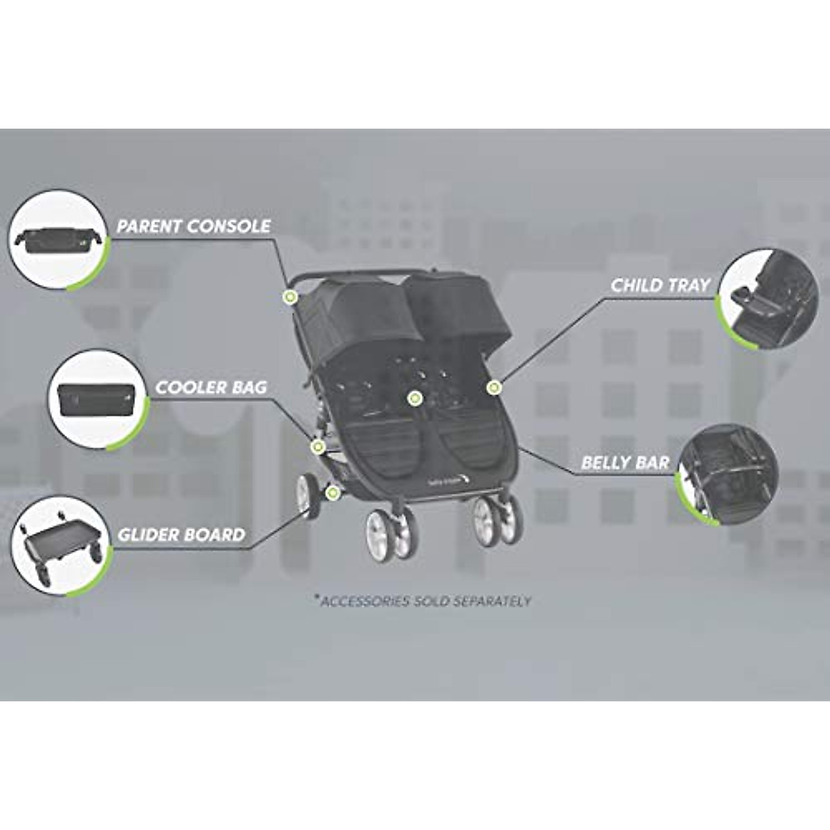 Baby Jogger | Graco Car Seat Adapter | City Mini 2 Double Stroller, City Mini GT2 Double Stroller, Black