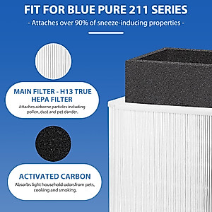 211+ Replacement Filter Compatible with Blueair Blue Pure 211+, 211+ auto and Max Air Puri-fier, 2 Pack 211+ Replacement