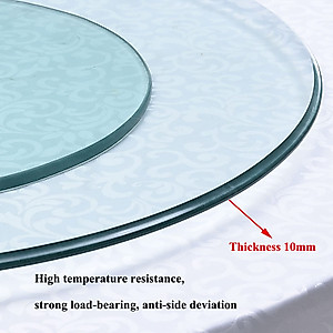 Dining Table Tempered Glass Turntable,Lazy Susan Turntable For Kitchen,360 Degree Swivel Dining Table Serving Tray,Clear Glass Rotating Serving Tray Silent Bearing 24/28/32/34/36/40 Inch
