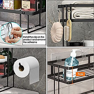 Bathroom Organizer Counter Shelf, Over The Toilet Storage, 3-Tier Bathroom Organizer Shelves, Multifunctional Toilet Rack,No Drilling Space Saver with Wall Mounting Design