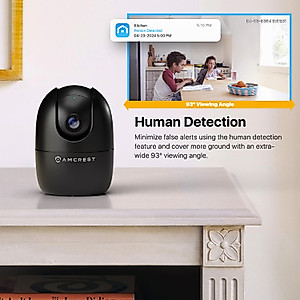 Amcrest 1080P WiFi Camera Indoor, Nanny Cam, Dog Camera, Sound & Baby Monitor, Human & Pet Detection, Motion-Tracking, 2.4Ghz Only, Pan/Tilt Wireless IP Camera, Night Vision, Smart Home ASH21-B