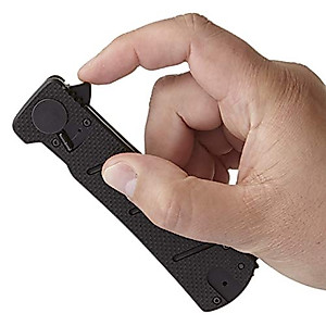 CRKT Goken Pocket Knife: EDC Folding Knife with Liner Lock, Field Strip Technology, Black EDP Osoraku Zukuri Modified Tanto Blade and G10 Handle 2920