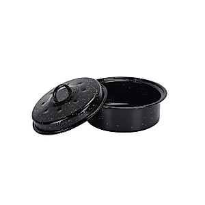 ENAMORY 3-QT Black Covered Round Roaster Pan