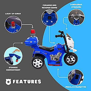 KID MOTORZ Lil Patrol Ride On Toy, 6V, Purple and Pink