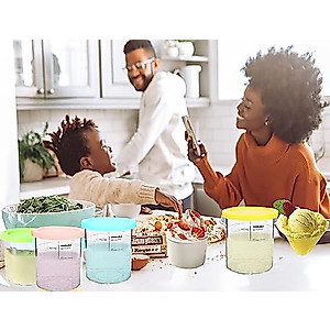 Ice Cream Containers Replacement Pints and Lids 24oz for Ninja Creami Compatible with NC500 NC501 Deluxe BPA-Free Dishwasher Safe Airtight Leaf-Proof 4 Pack Pink Green Blue Yellow