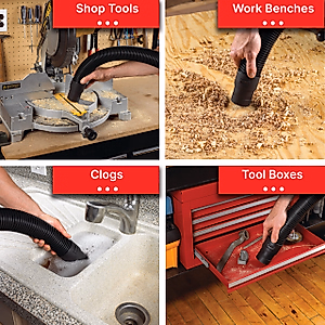 Shop-Vac 9050333 Hose, 2.5 in Diameter x 8 Ft Length, Long Reach, Vacuum Hose, Black, (1 Pack)