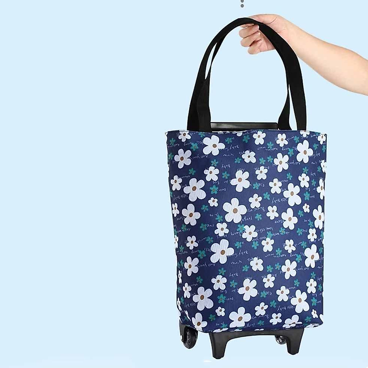 SDGH Shopping Bag with Wheels Handbag Straps Folding Utility Trolley Grocery Cart Handle for Women Travel Trip Vacations Camping (Color : E)