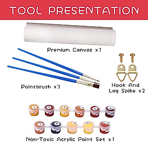 SKRYUIE Paint by Numbers Christmas for Adults, Acrylic Oil Painting by Numbers Kits for Beginner with Paintbrushes Brushes Paintwork Art Canvas for Home Decor 16x20 inch / 40x50 cm B1175