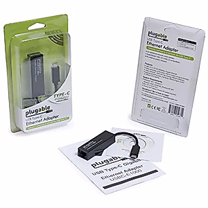 Plugable USB C Ethernet Adapter, Fast and Reliable Gigabit Connection, Compatible with Windows 11, 10, 8.1, 7, Linux, Chrome OS, Dell XPS, HP, Lenovo
