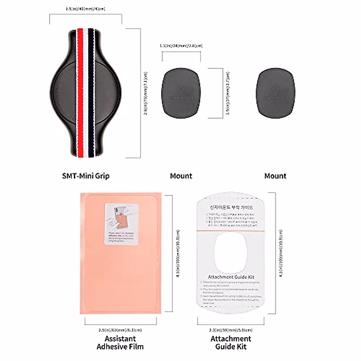 Sinjimoru Detachable Wool-Band Phone Grip Holder, Wireless Charging Compatible Cell Phone Holder for Hand for Galaxy & iPhone Case. Sinji Mount Mini Grip French Red