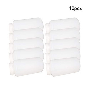 10Pcs 33.82oz/1000ml Plastic Bottles, Lab Cylindrical Chemical Reagent Bottle, Wide Mouth Laboratory Reagent Polyethylene Bottle Sample Sealing Liquid Storage Container for Food Store Translucent