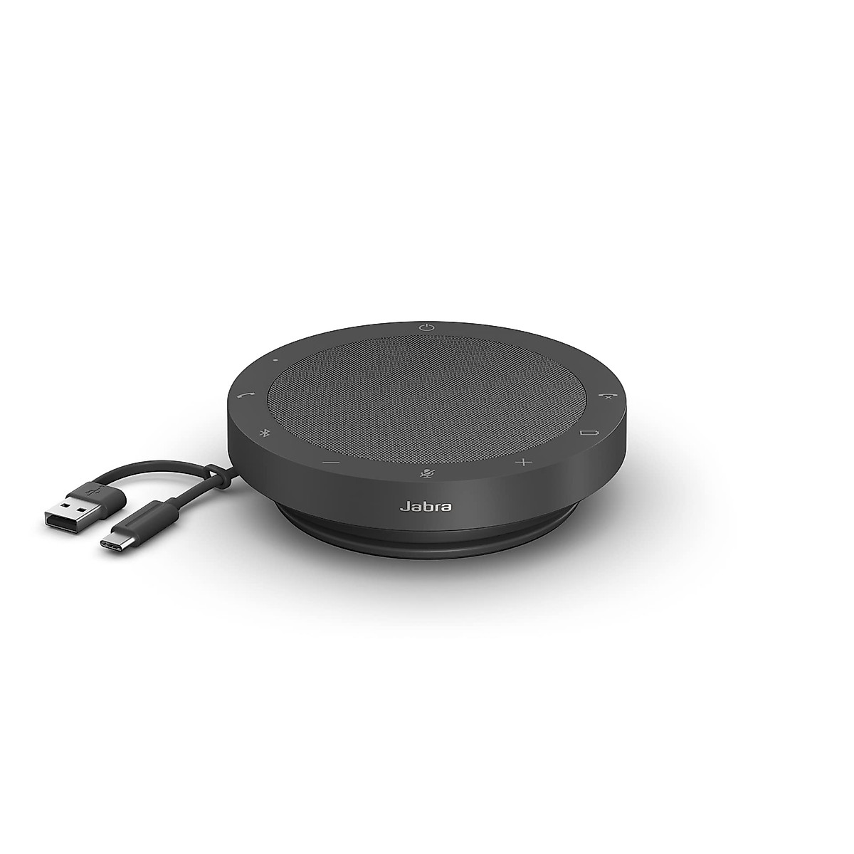 Jabra Speak2 55 Wireless Bluetooth Speakerphone - Compact and Portable Speaker with 4 Noise-Cancelling Mics, Full-Range 50mm Speaker & Wideband Audio - Certified for Zoom and Google Meet - Dark Grey