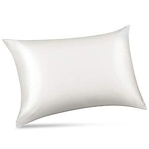 ALASKA BEAR Silk Pillowcase for Hair and Skin, Grade 6A 100% Mulberry Silk Pillow Cases Queen Size for Bliss Beauty Cool Sleep and Reduce Acne Better than Cheap Satin, Scrunchy Gift Set, Natural Ivory White