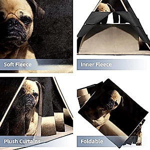 RATGDN Small Pet Hideout Beautiful Male Pug Puppy Dog Hamster House Guinea Pig Playhouse for Dwarf Rabbits Hedgehogs Chinchillas