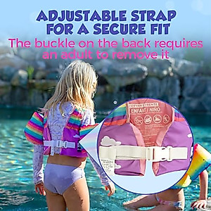 Body Glove Paddle Pals Learn to Swim Life Vest, One Size 33-55 LBS-Unicorn Motion