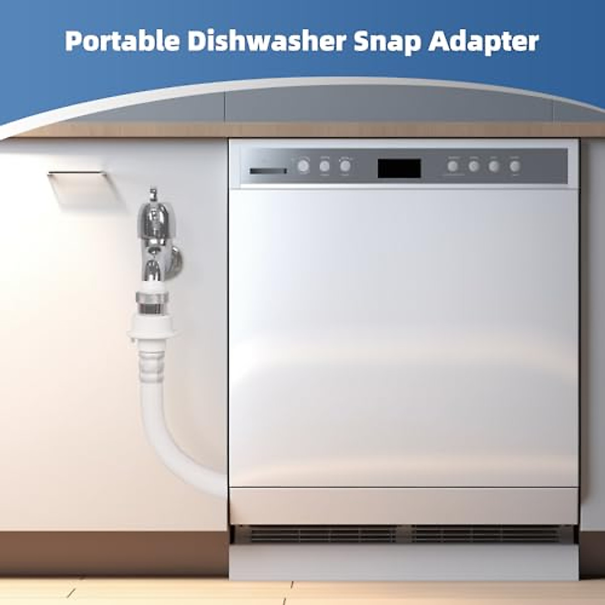 2pcs Portable Dishwasher Faucet Adapter, Sink Faucet Adapter Connection for Dishwasher, Can Be Used As Faucet Aerator, 15/16-27 Male Outside and 55/64-27 Female Inside, Chrome