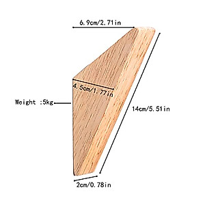 DUUO LONANGG Wooden Hooks Wall Hooks, Coat Hooks, Rubber Wood Hooks (Pack 6) Wall Hangers Hooks for Hanging Coats, Hats Hooks, Bags Hooks Towels Hooks, Decorations Triangle Hook