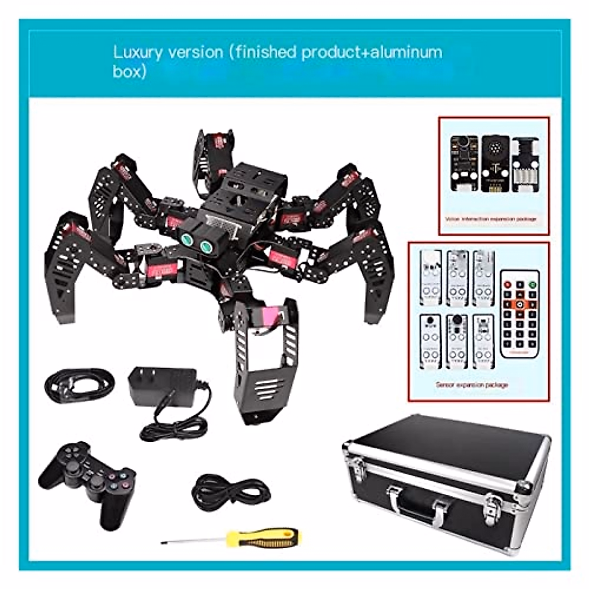 Smart Robot Bionic Robot Spider Robot Compatible with Programming Open Source Spider Robot Robot Toys (Color : Assembled Package F, Size : Robot)