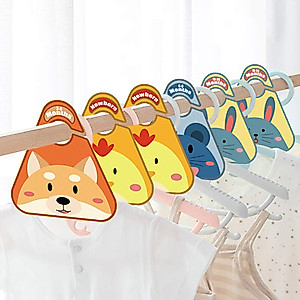MEEGEEM Kimuise 12 pcs Baby Nursery Clothes Closet Organizer Dividers, Double Side Designed, Kid Clothing Rack Size Hangers,No-Slip,Newborn to 24 Months
