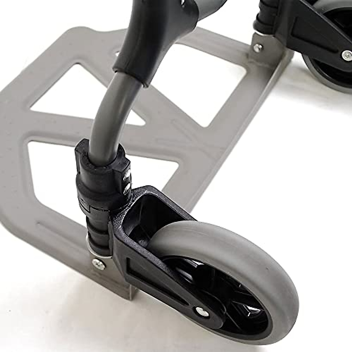 Magna Cart Ideal Slim Steel Folding Hand Truck Dolly Cart with 150-Pound Capacity, Extendable Handle, and Retractable Rubber Wheels, Silver/Black